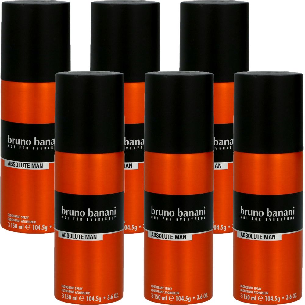 Bruno Banani Absolute - Man Deospray Deodorant 6 x 150 ml Set bei Riemax