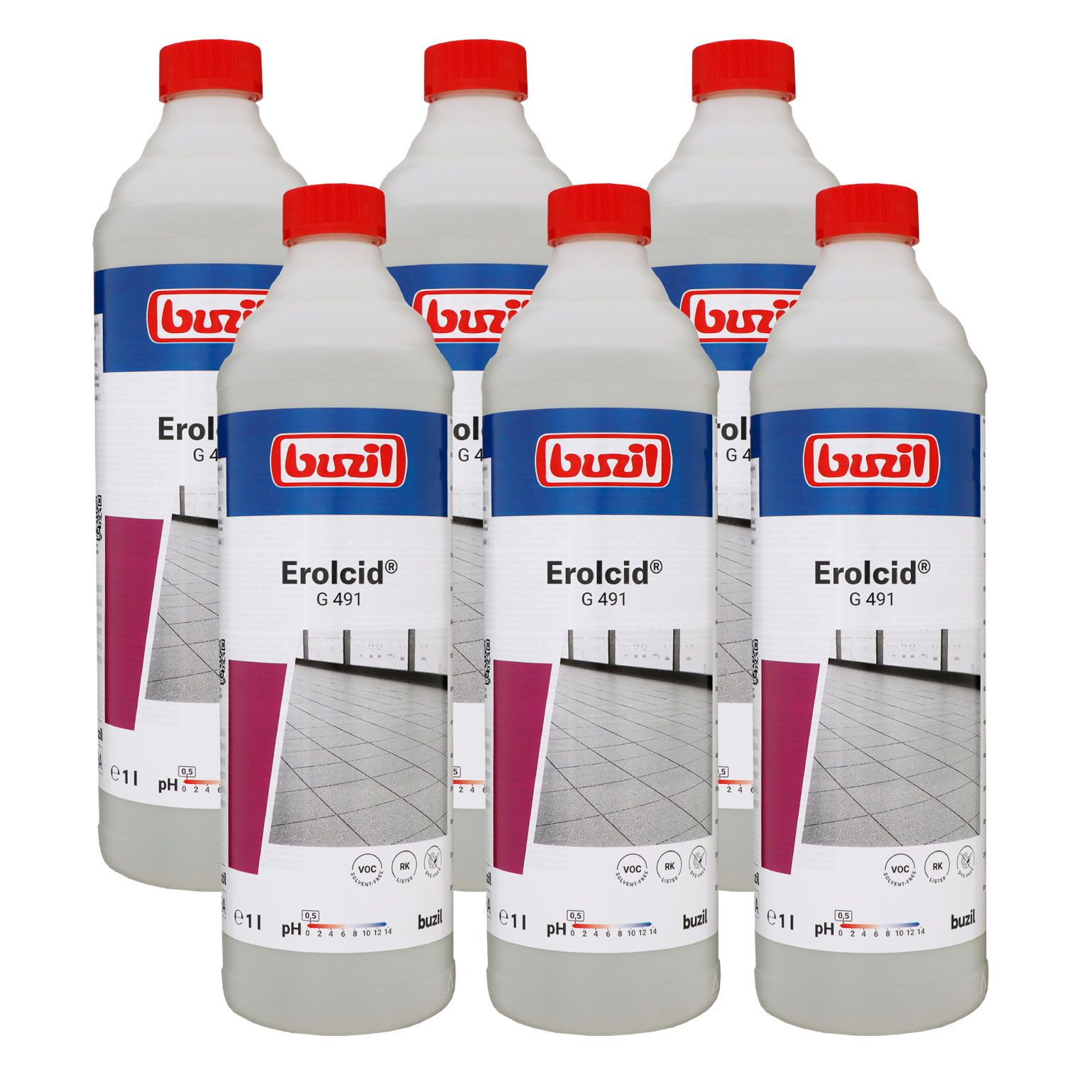 Buzil Erolcid G 491 6 x 1 Liter Intensivreiniger für ...