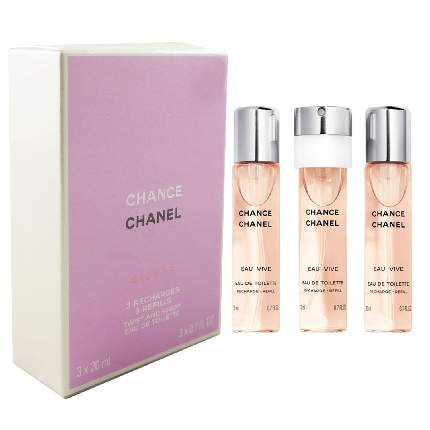 Chanel Chance Eau Vive Twist & Spray Set 3x20ml EDT Refill bei Riemax