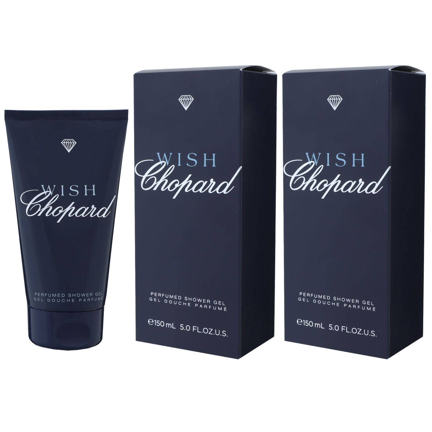 Chopard Wish 2 x 150 ml Duschgel Shower Gel Hair & Body Shampoo Set bei ...