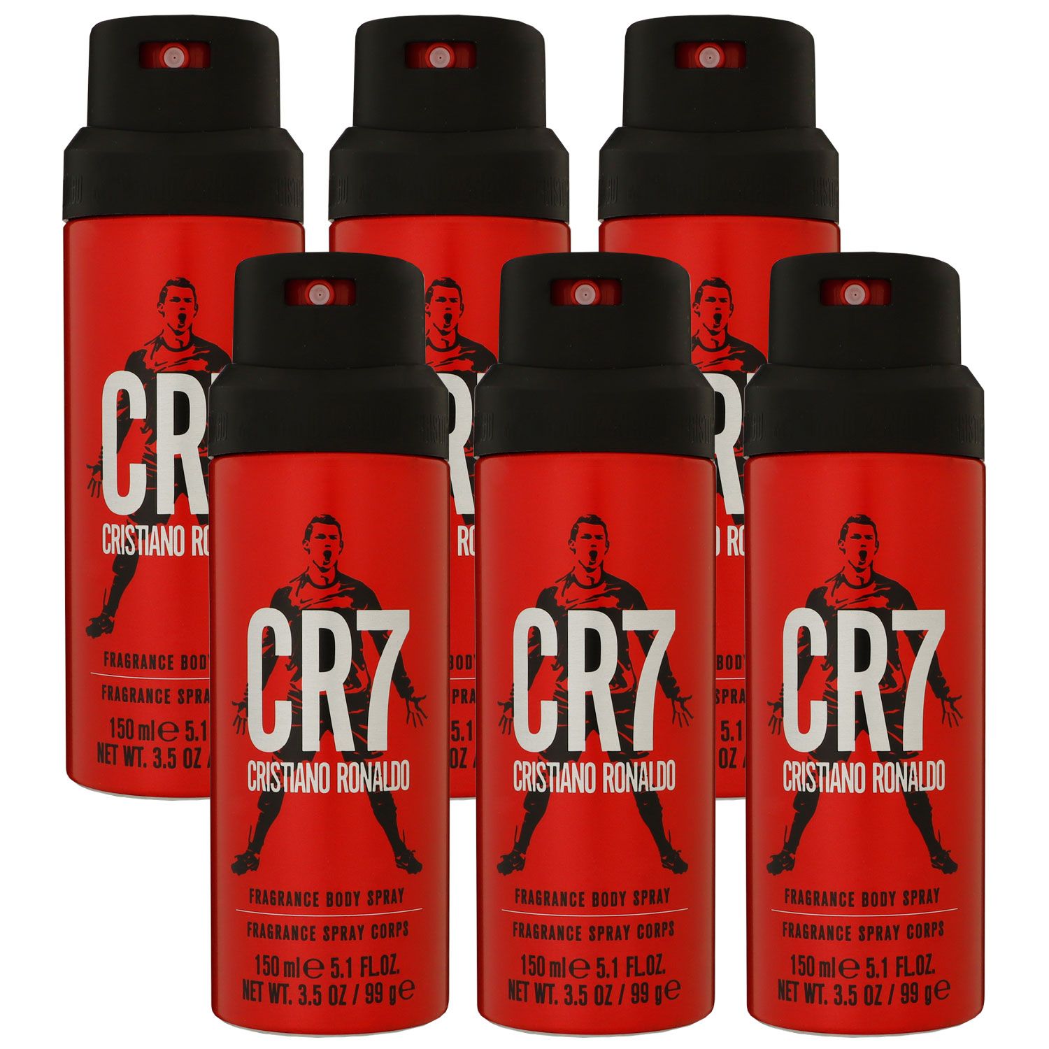 Cristiano Ronaldo CR7 6x150ml Body Spray Deospray Set bei Riemax