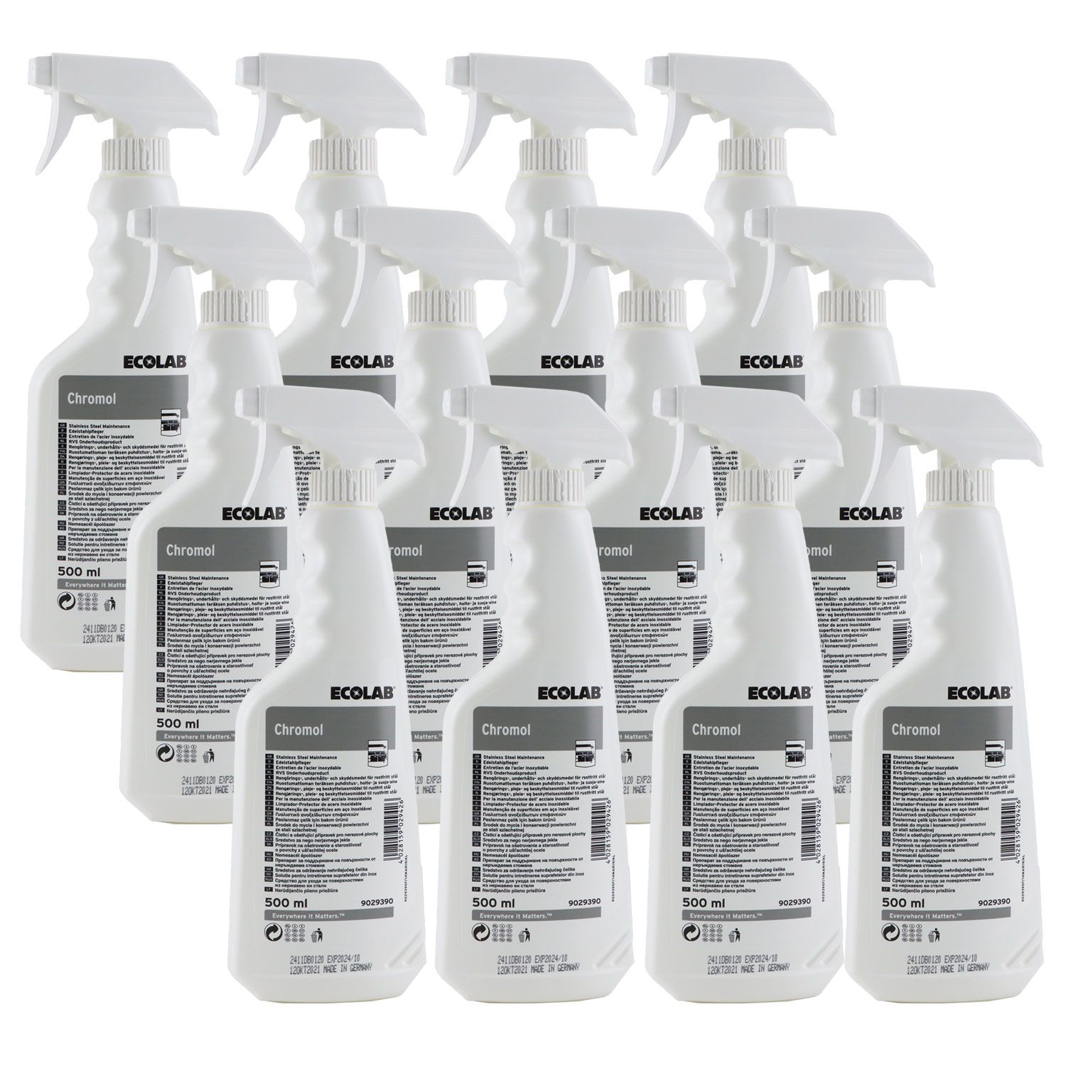 Ecolab Chromol 12x500 ml Edelstahlpflege Frischeduft bei Riemax