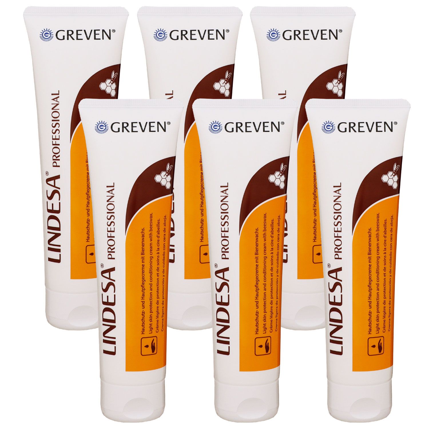 Lindesa Professional 6 x 100 ml Hautschutz- und Handpflegecreme mit ...