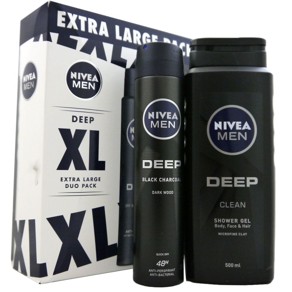Nivea Men Deep Clean XL Duo Set 500ml SG & 200ml Deo bei Riemax