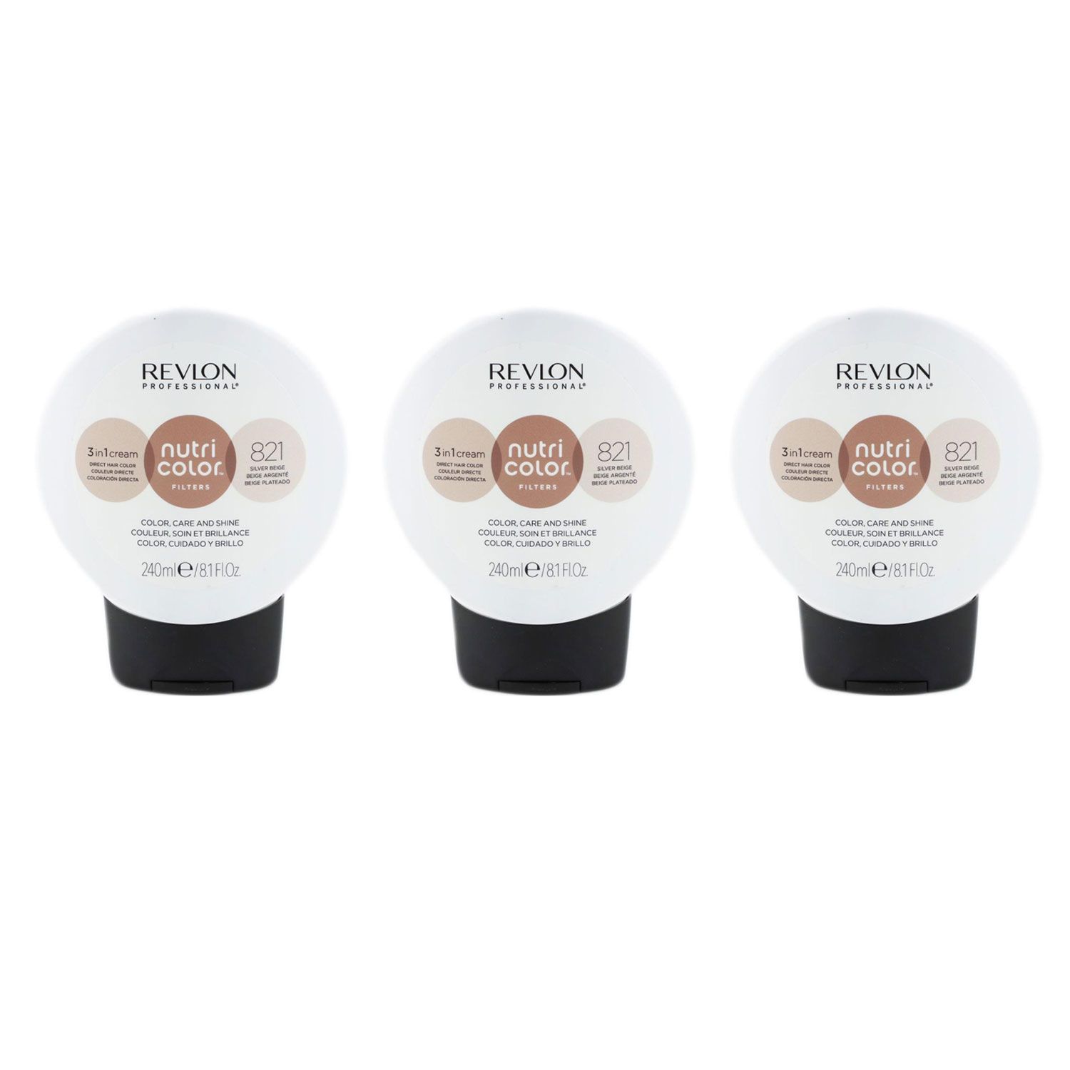 Revlon Nutri Color 3 x 240 ml 821 Silver Beige Set bei Riemax