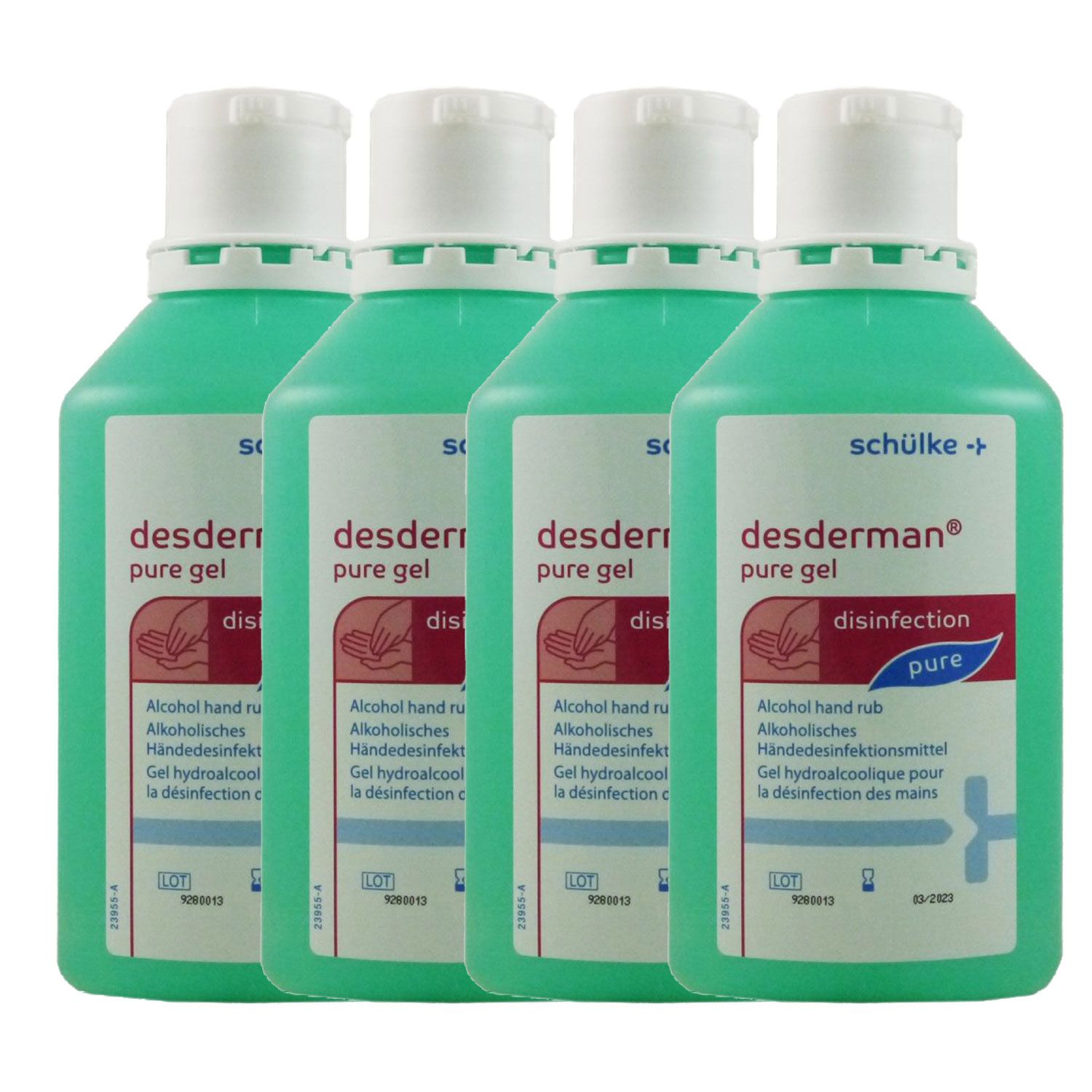 Schülke desderman pure gel 4 x 500 ml Desinfektionsgel Hände Set bei Riemax