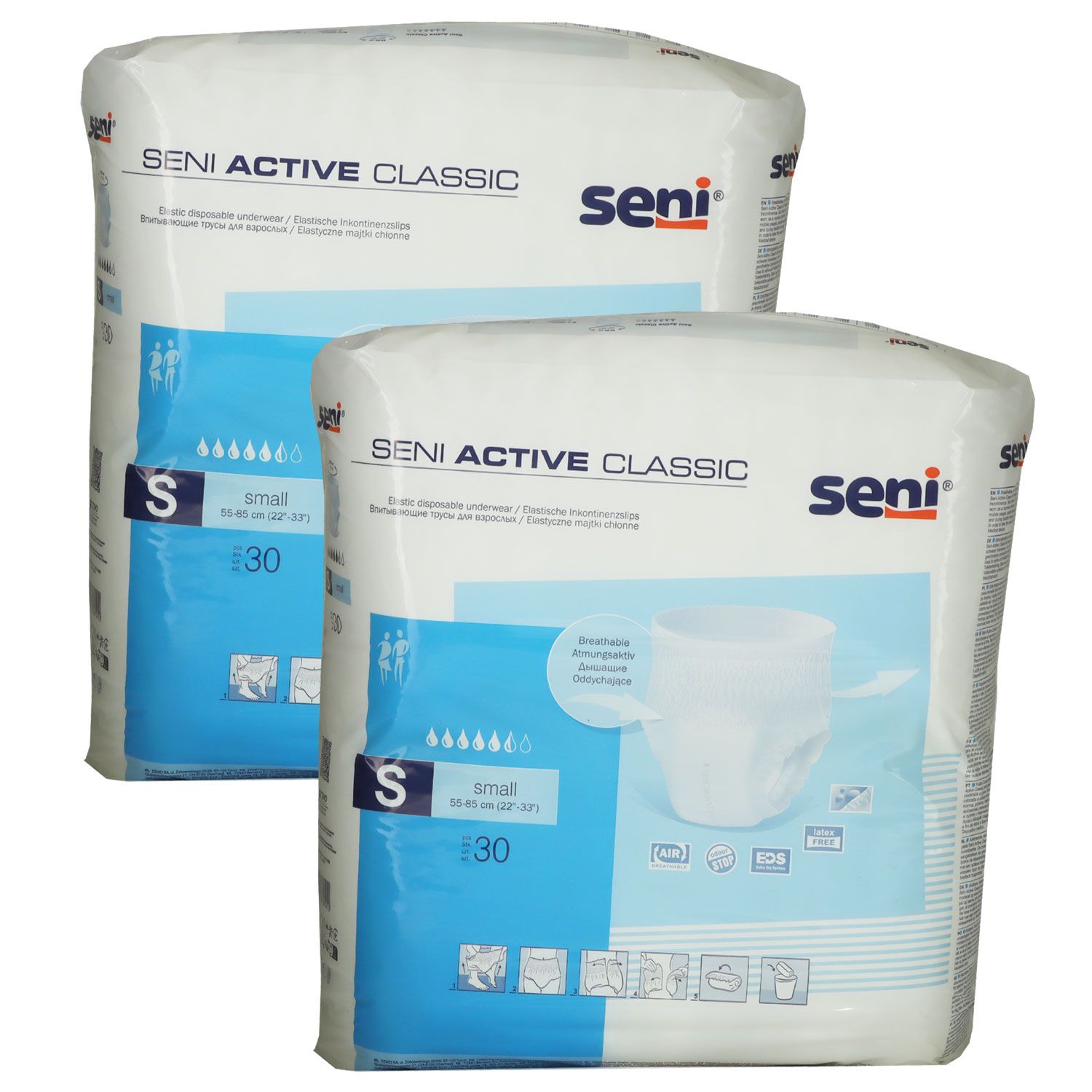 Seni Active Classic Inkontinenzslip 2 x 30 Stück Größe S Set bei Riemax