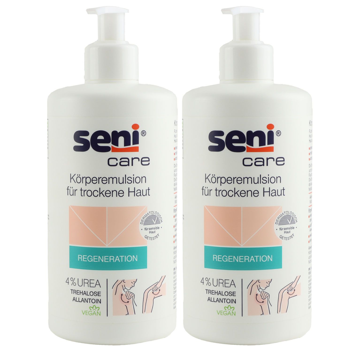 Seni Care Körperemulsion für trockene Haut 2 x 500 ml 4 % UREA ...