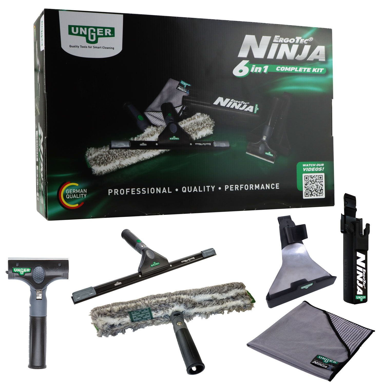 Unger Premium Ergo Tec Ninja Complete Glasreinigungsset 6 in 1 Set bei ...