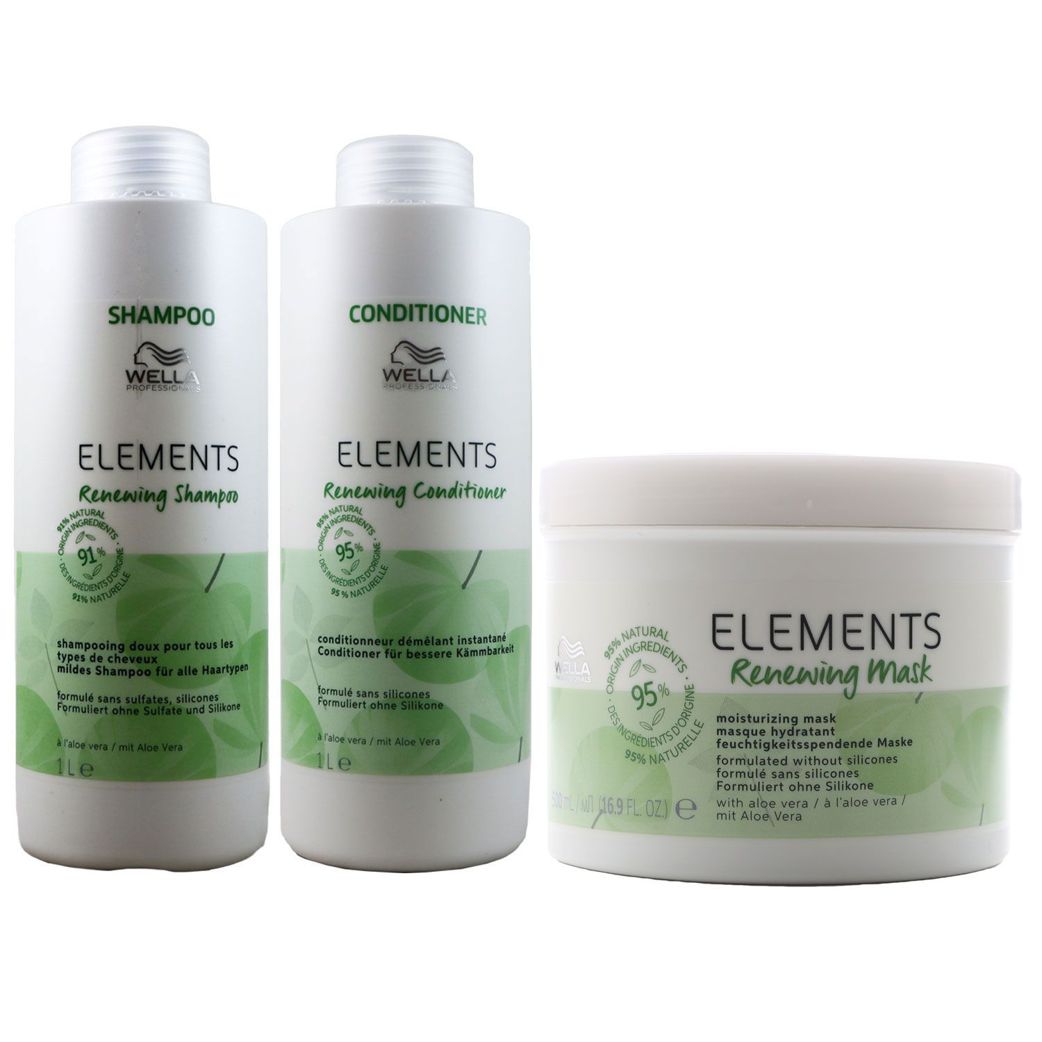 Wella Elements Shampoo & Conditioner & Maske Set bei Riemax