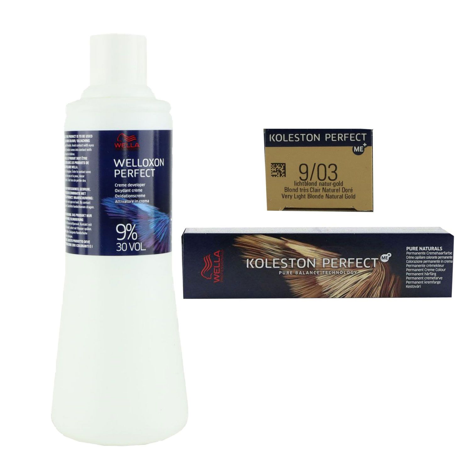 Wella Koleston Perfect ME Pure Naturals 60ml 9/03 & Welloxon 9 % 500ml bei Riemax
