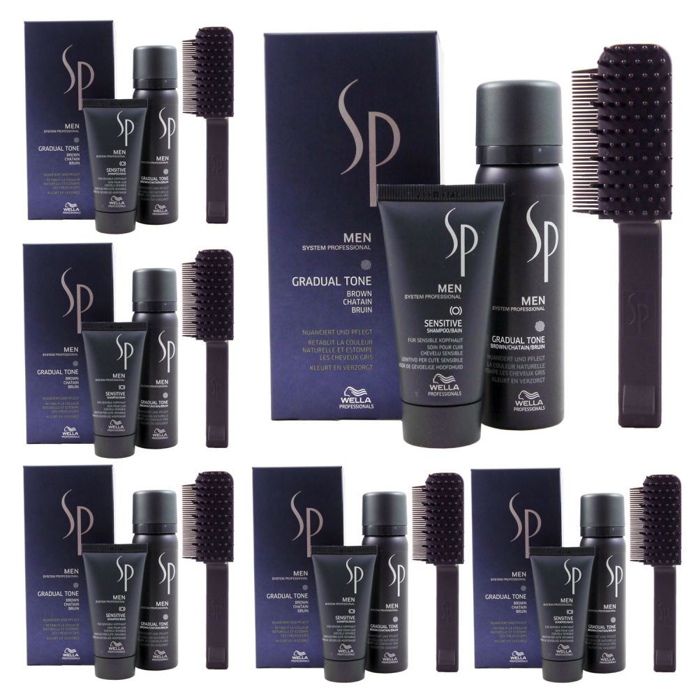 Wella SP Men Gradual Tone braun 6x Pigment Mousse & Sensitive Shampoo