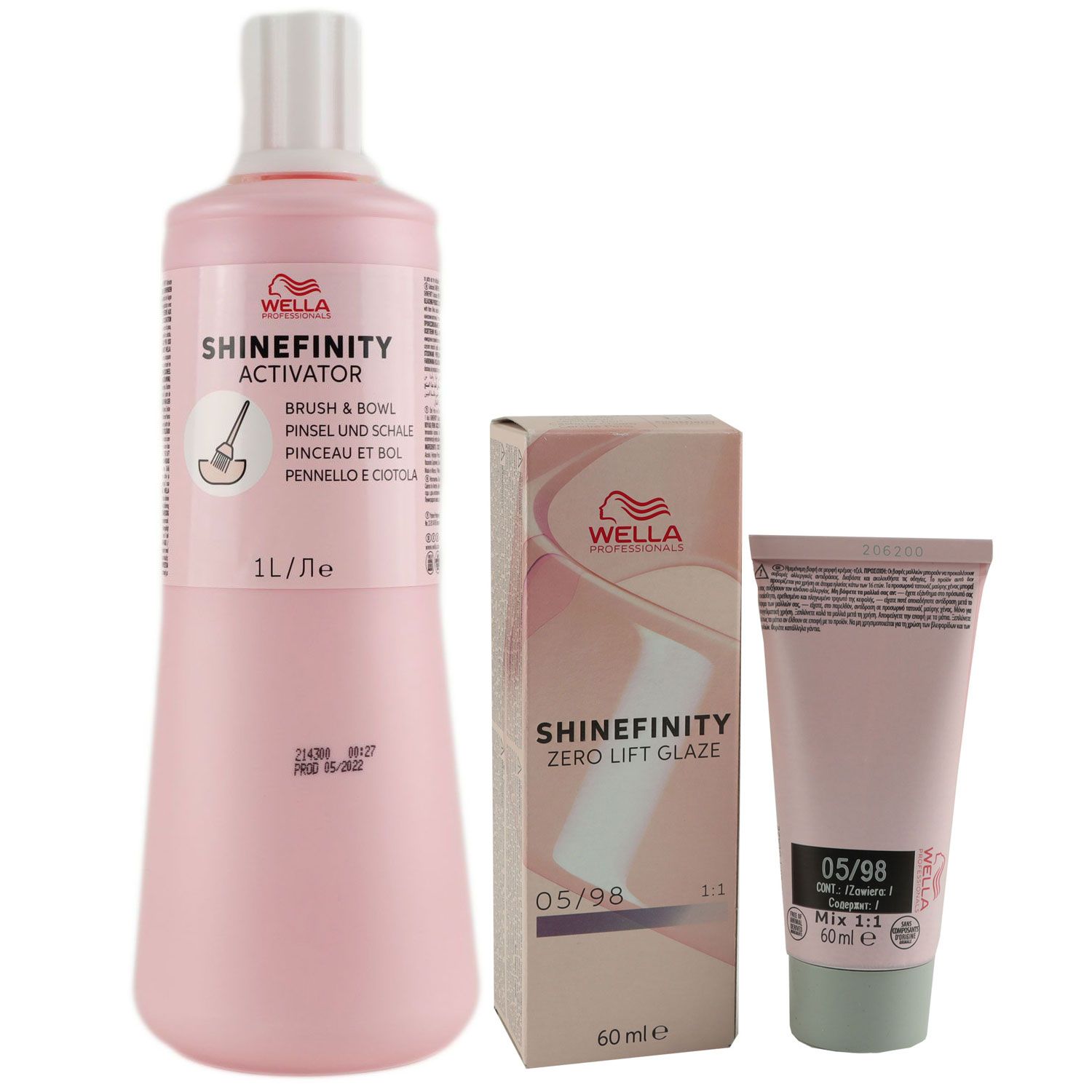 Wella Shinefinity Glaze Cool 60 ml 05/98 & Brush Bowl 2% 1L bei Riemax