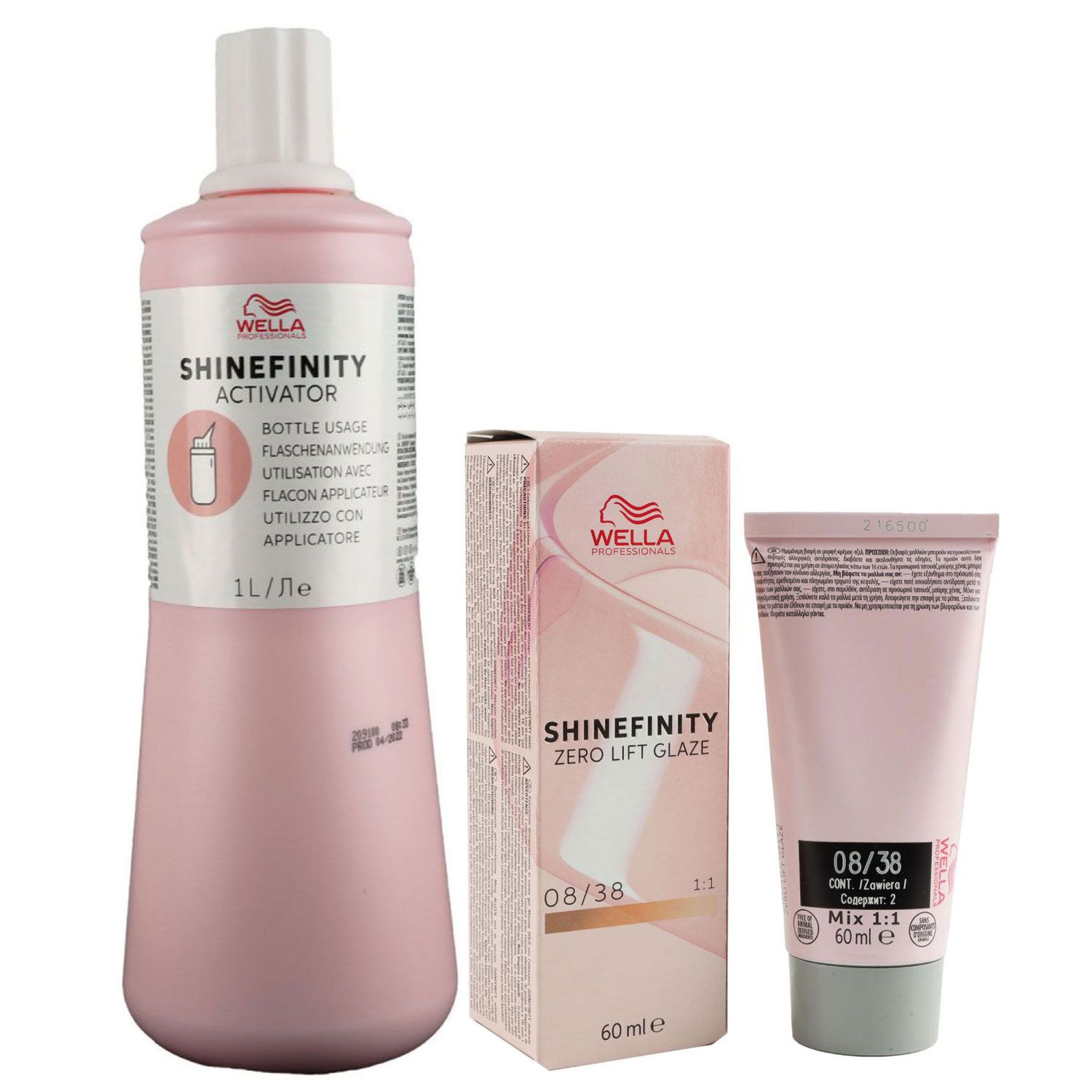 Wella Shinefinity Glaze Warm 60 ml 08/38 & Activator Bottle bei Riemax