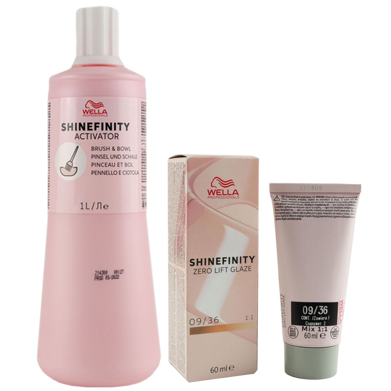 Wella Shinefinity Glaze Warm 60ml 09/36 & Brush Bowl 2% 1L bei Riemax