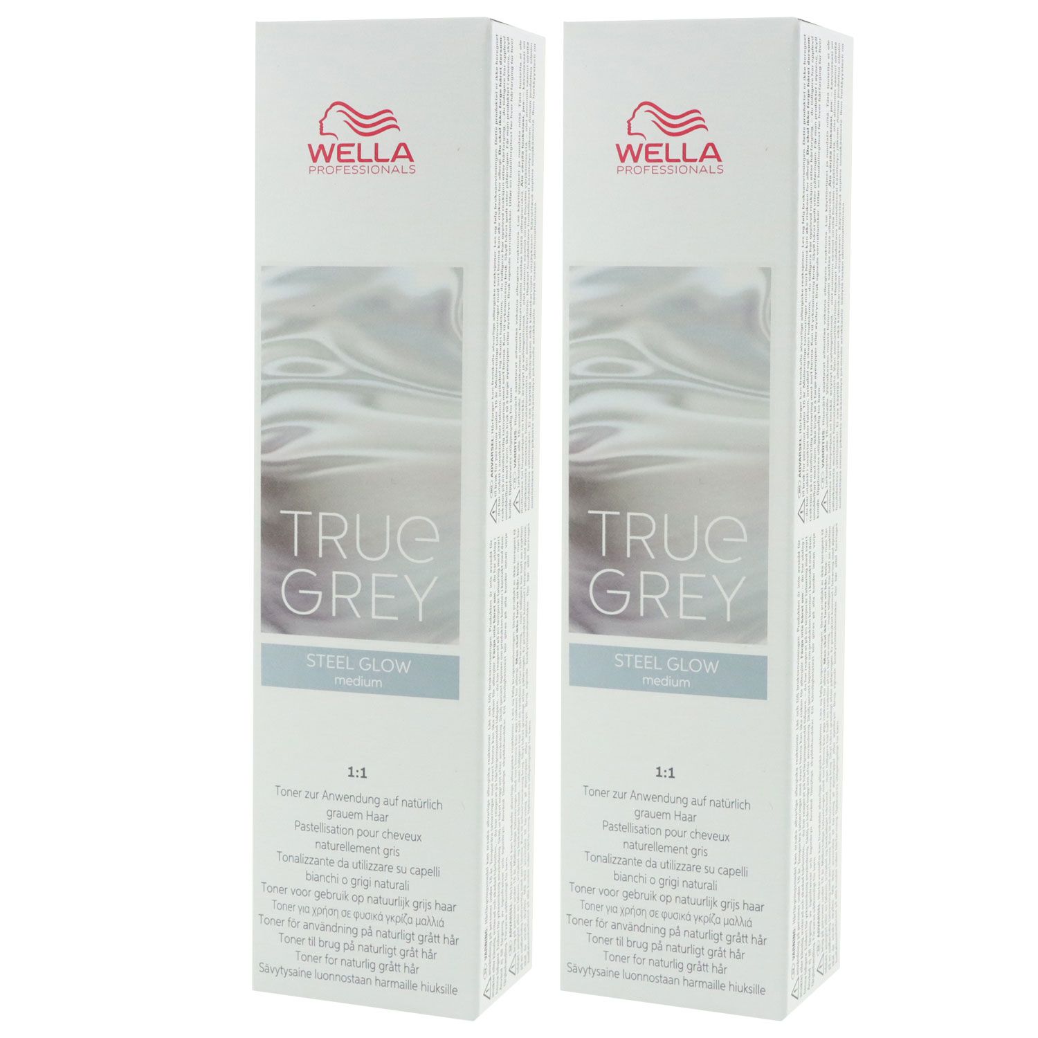 Wella True Grey 2 x 60 ml Tönung Steel Glow Medium Set bei Riemax